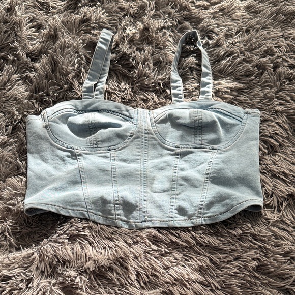 SHEIN | Tops | Shein Light Blue Crop Top | Poshmark